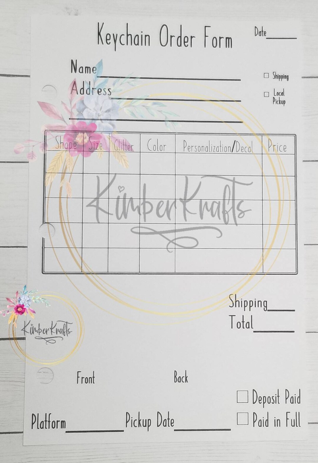 Printable Letter Order Form Keychains - Etsy