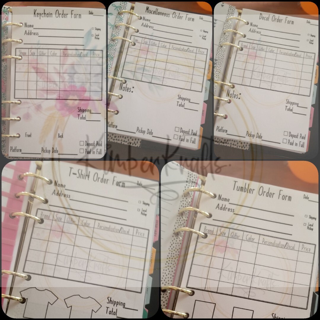 Printable A5 Order Forms Crafter Bundle - Etsy