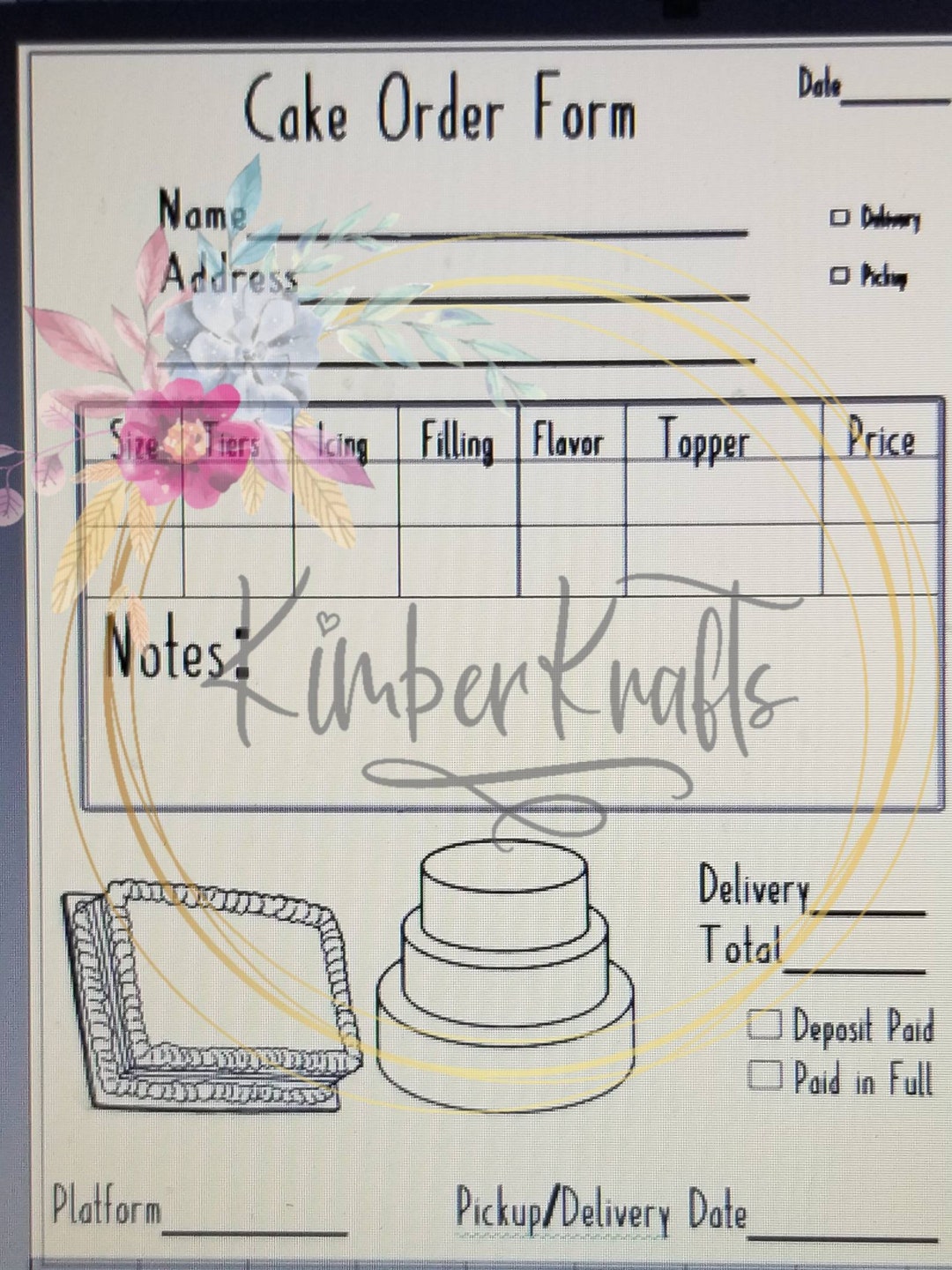 Printable Letter Order Form Cake Maker - Etsy