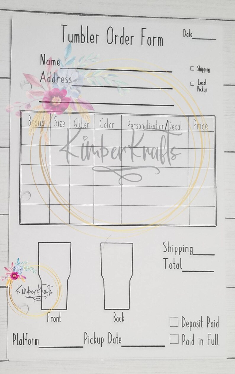 Printable Half-sheet Order Forms Crafter's Bundle WITH - Etsy