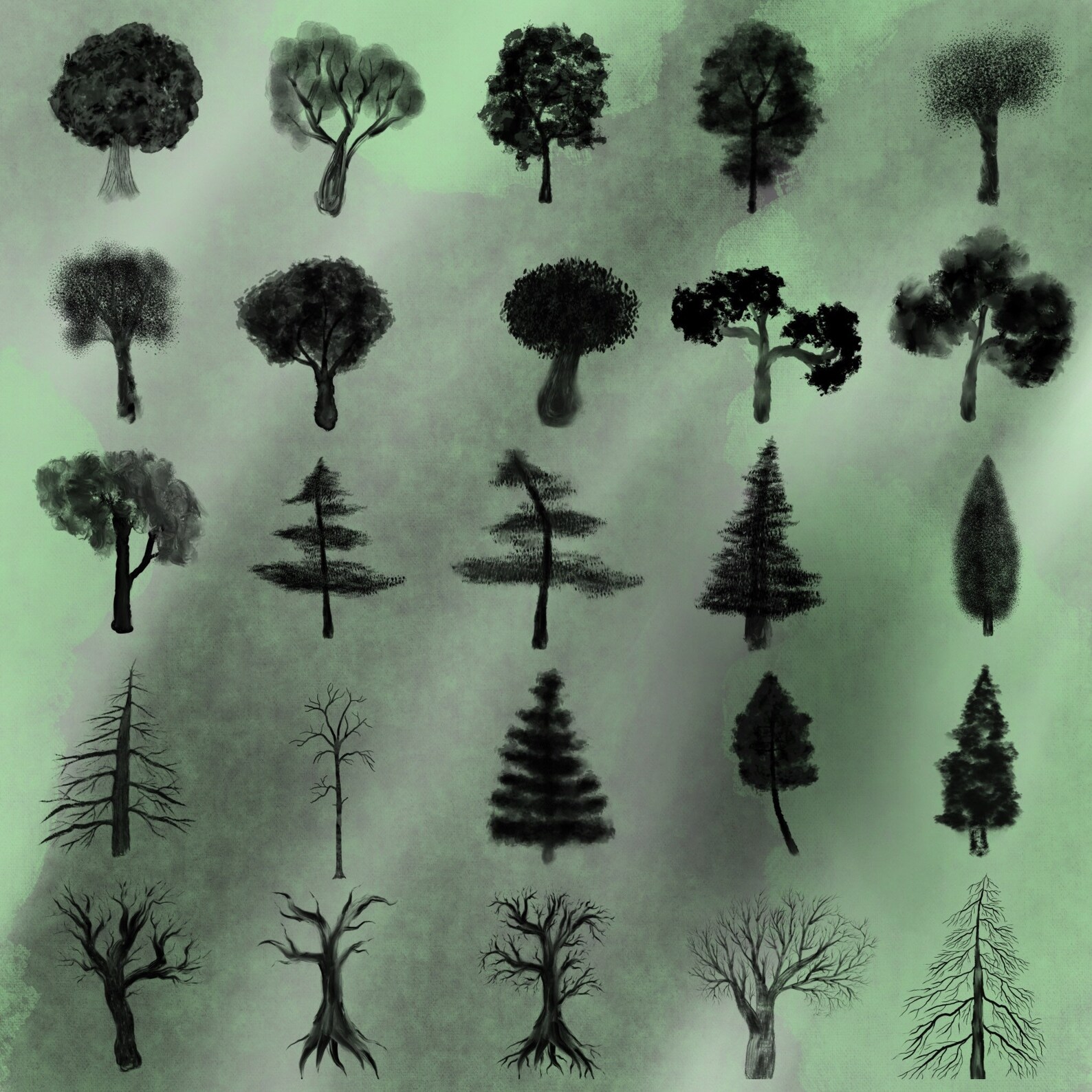 25 Procreate Tree Stamps Procreate Brush Set Plants for - Etsy