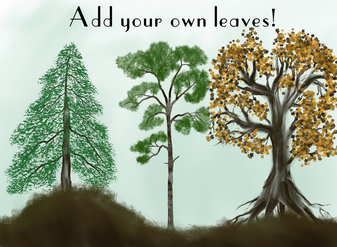 25 Procreate Tree Stamps Procreate Brush Set Plants for - Etsy