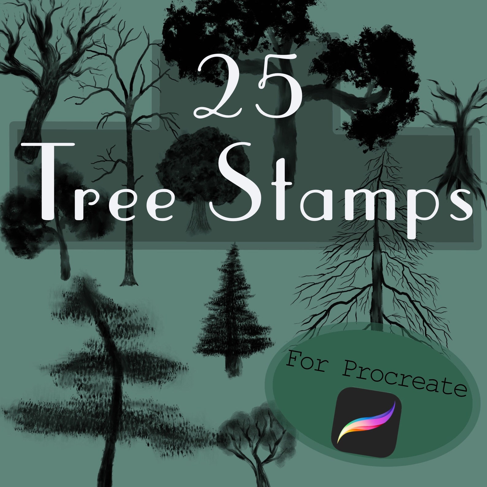 25 Procreate Tree Stamps Procreate Brush Set Plants for - Etsy