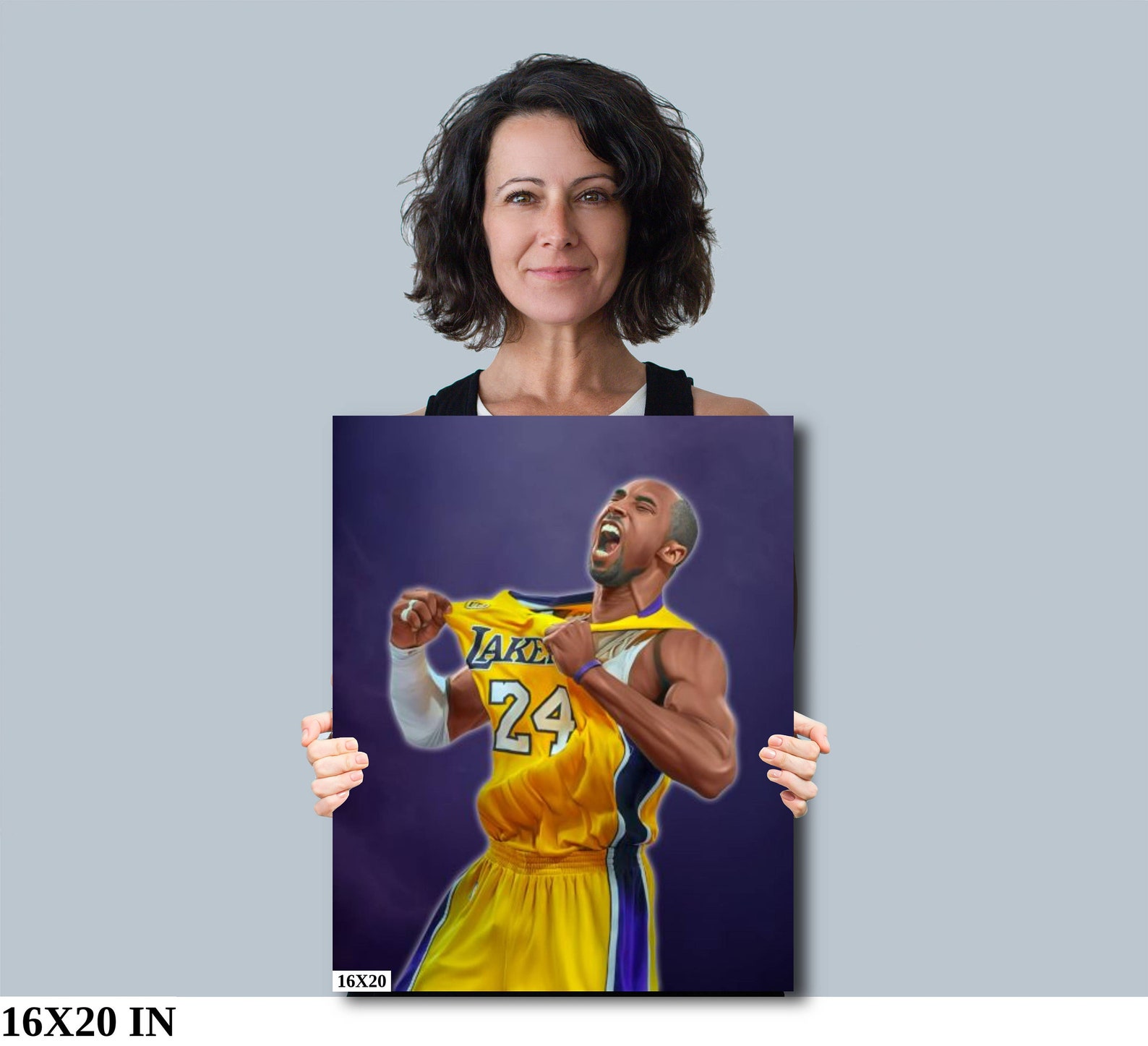 Kobe Bryant RIP Canvas Print Basketball Wall Art Basketball Gift Man ...