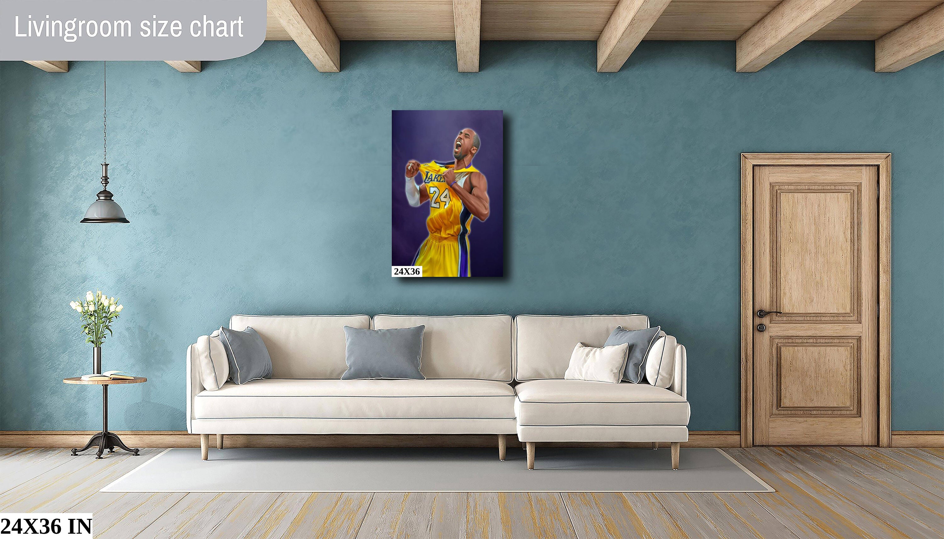 Kobe Bryant RIP Canvas Print Basketball Wall Art Basketball Gift Man ...
