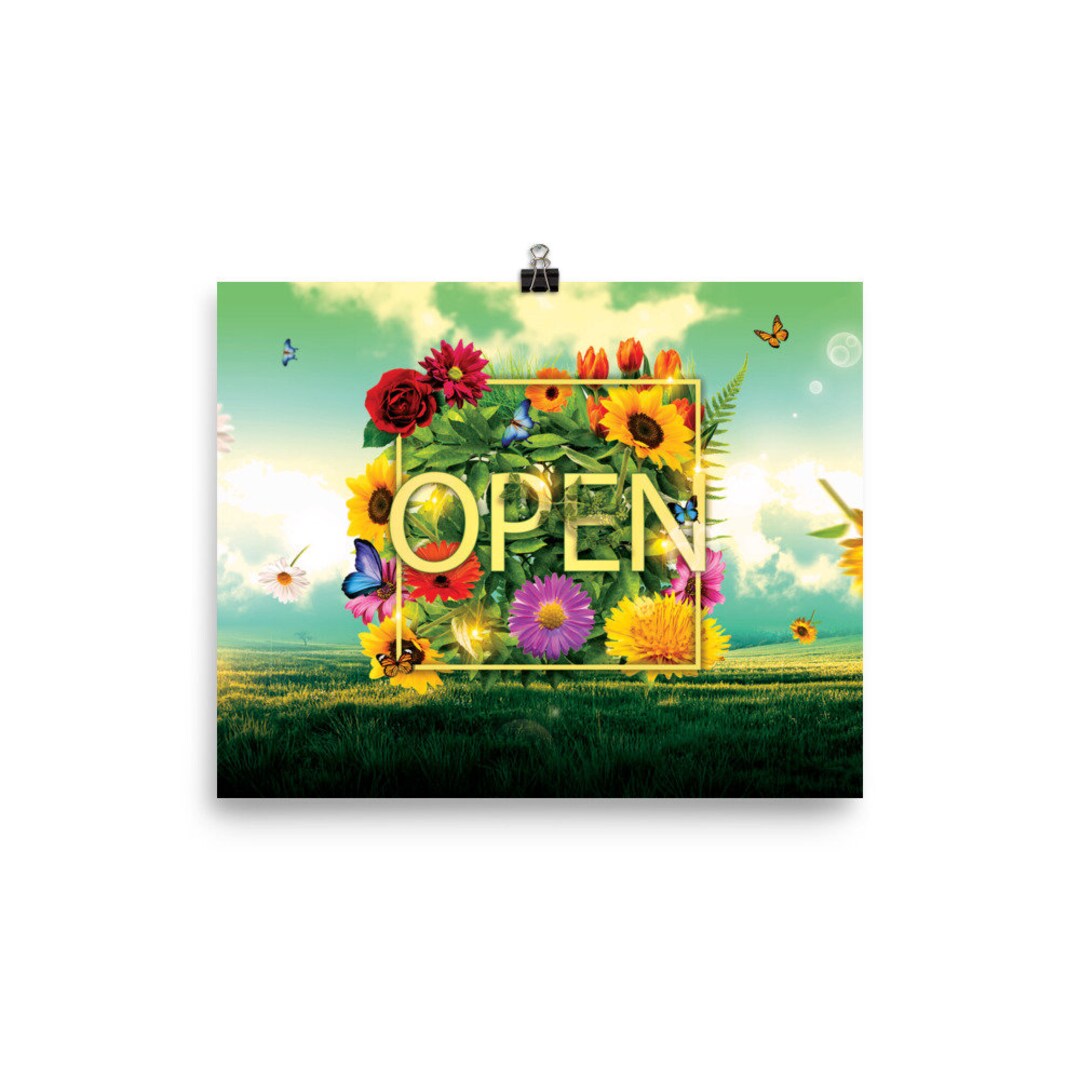 Sign for the Shop Door "open" Poster. Artistic, Modern of the Highest ...