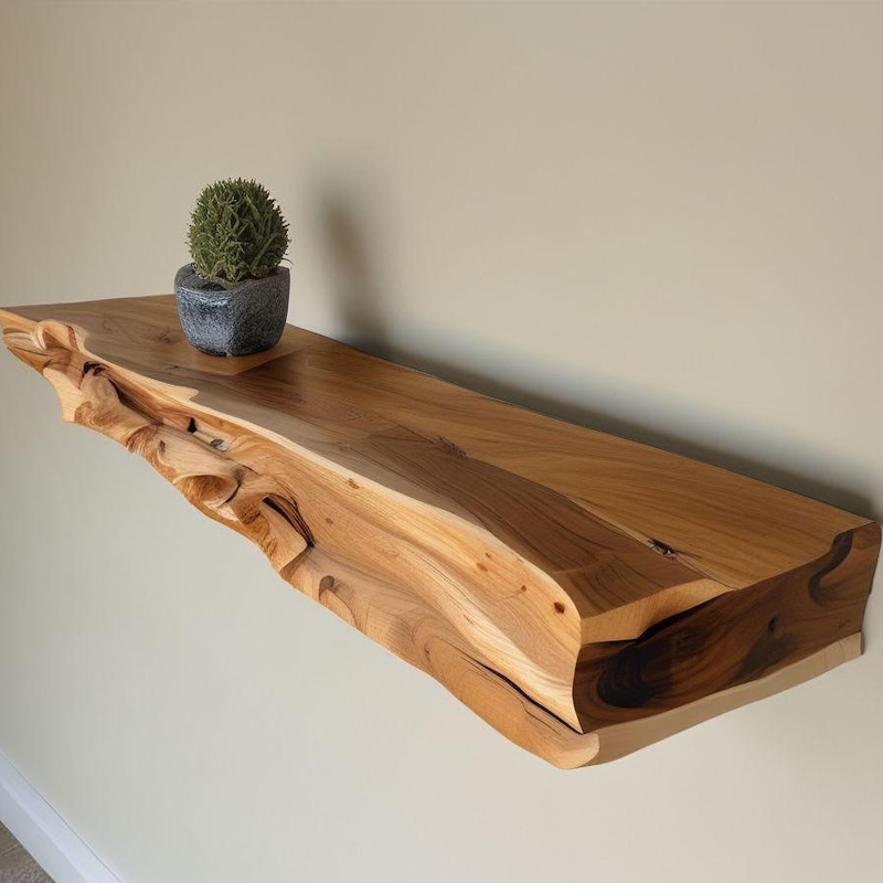 Live Edge Floating Shelf - Etsy