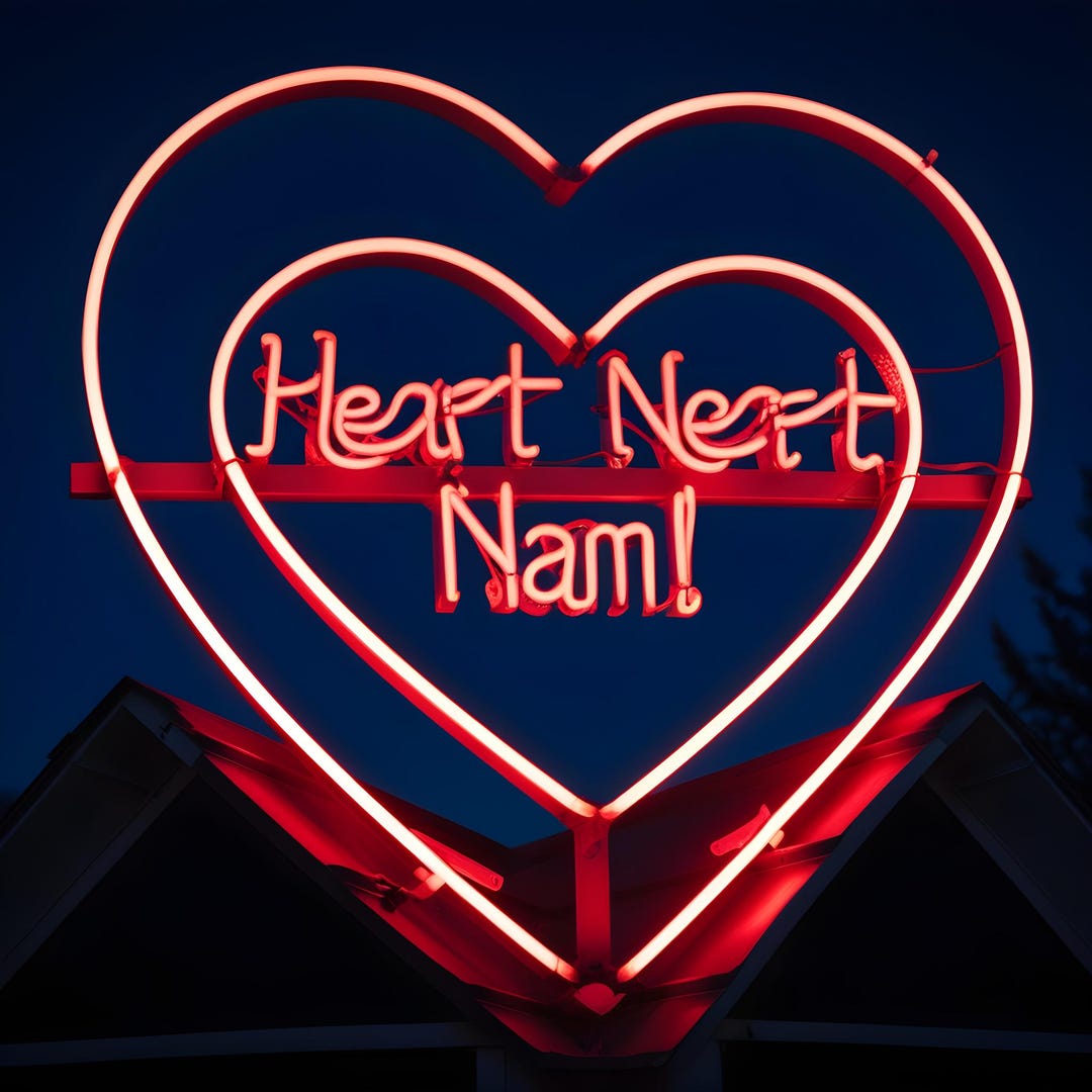 Custom Heart Neon Sign Name Neon Name Sign Wall Decor, Wedding Decor ...
