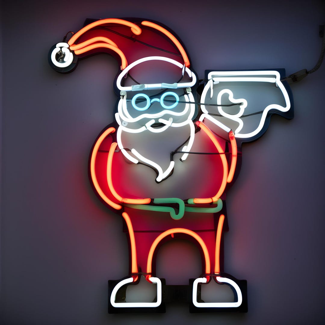 Custom Cool Santa Neon Sign Name Personalized Christmas Home Decor, LED ...