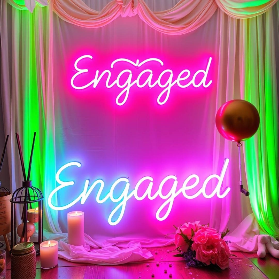 Custom Engaged Neon Sign Name, Wedding Neon Sign Neon Sign Led Light ...
