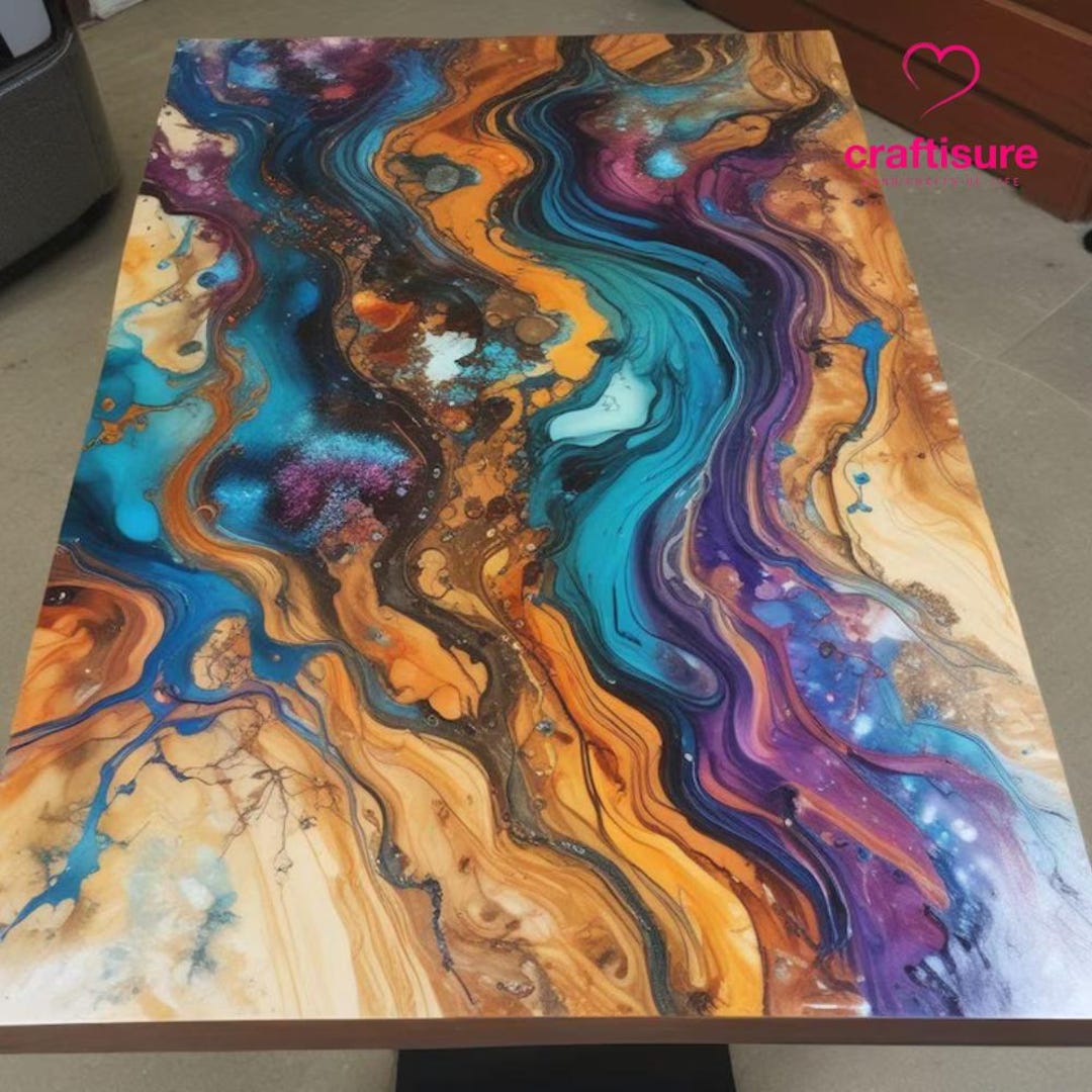 Epoxy Dining Table Top Handmade Furniture, Custom Epoxy Center Coffee ...