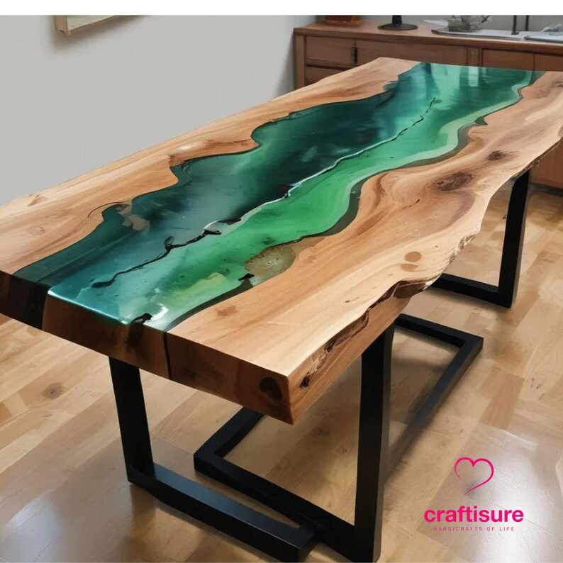 Custom Epoxy Live Edge Dining Table Handmade Home Decor Furniture ...