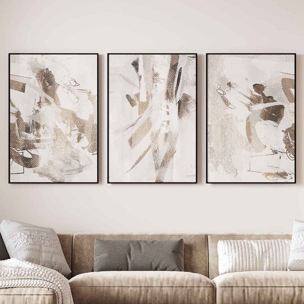 Large Abstract Painting Neutral - Etsy