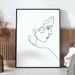 Girl Side Figure Line. Minimal Woman Face Line Art,printable Wall Art ...