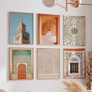 Moroccan Wall Art Set of 6,printable Morocco Photography Gallery Set ...