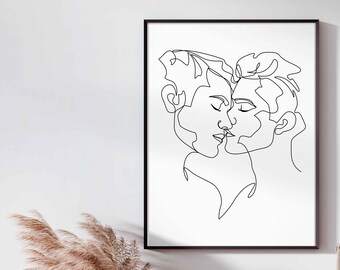 Minimalist line art | Etsy