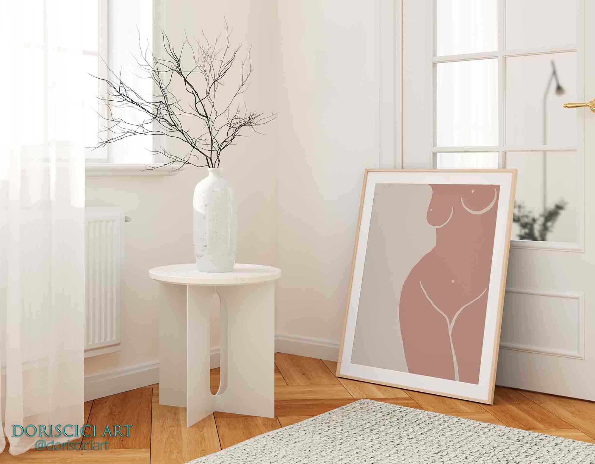 Abstract Woman Body Printable Wall Artboho Naked Etsy