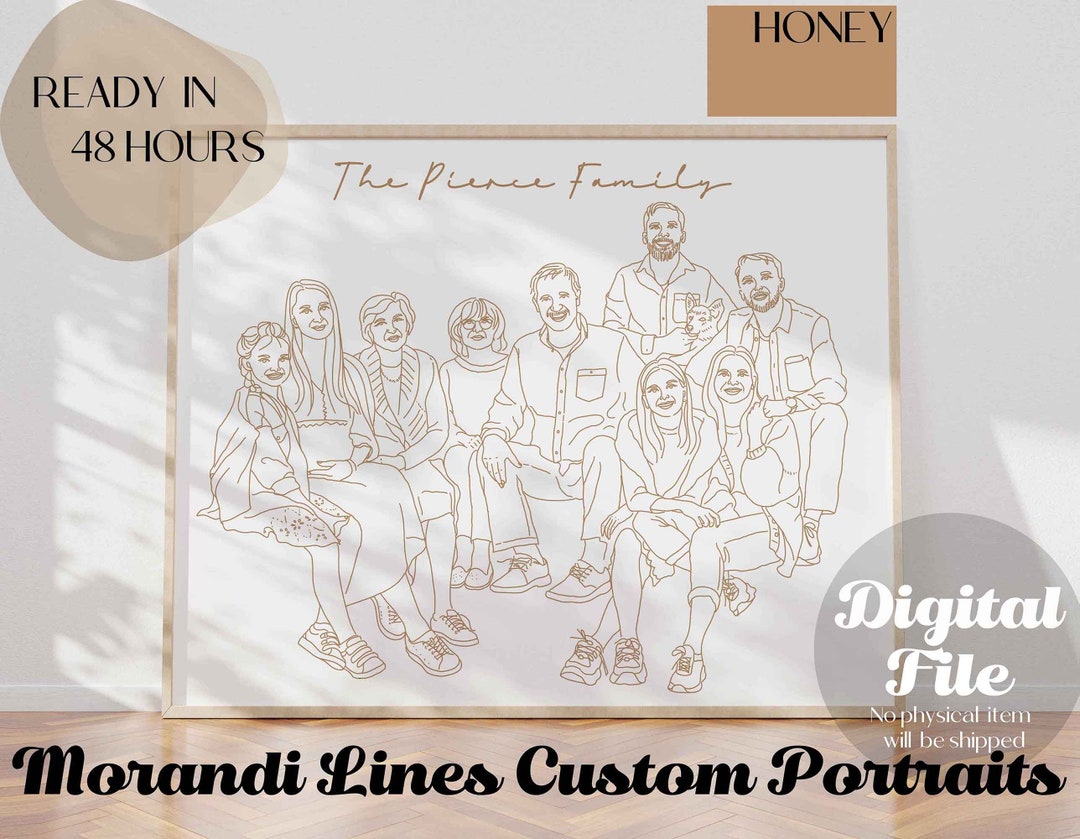 Custom Portrait,custom Line Drawing,minimalist Line Portrait From Your ...