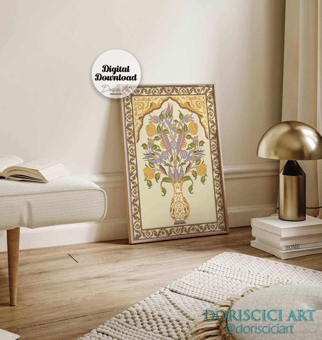 Beige Islamic Tile Pattern Printable Wall Art,neutral Boho Moroccan ...