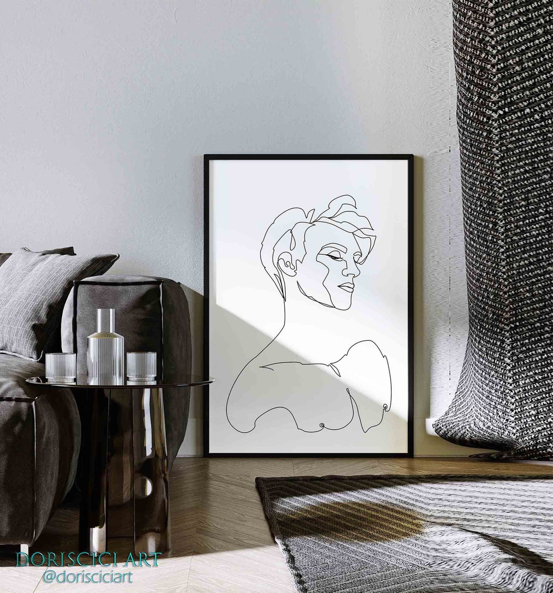 Minimalist Male Figure Line Art Print (digital Download) - Etsy