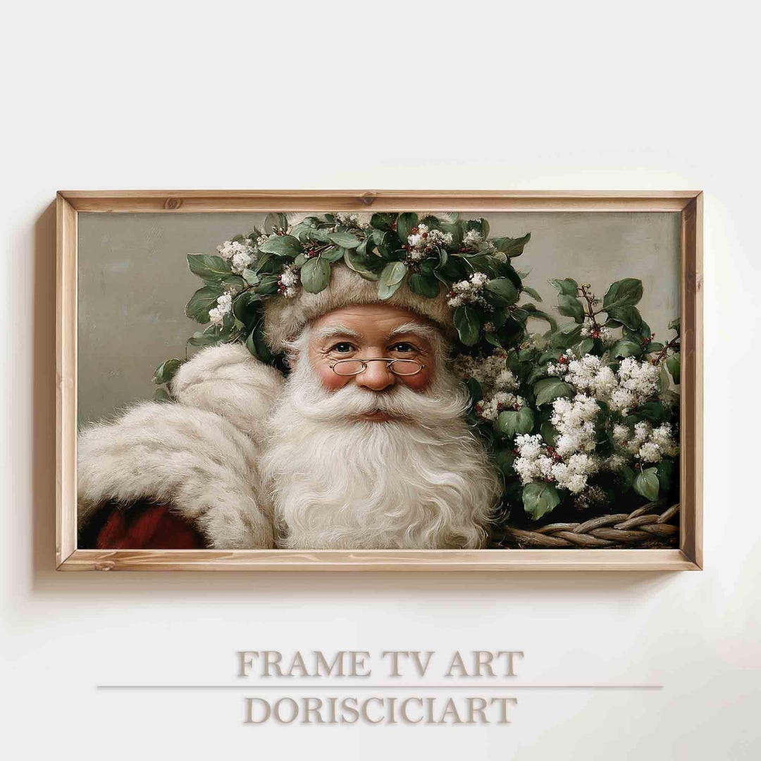 Vintage Christmas Frame TV Art, Santa Claus Tv Art,samsung Frame TV Art ...