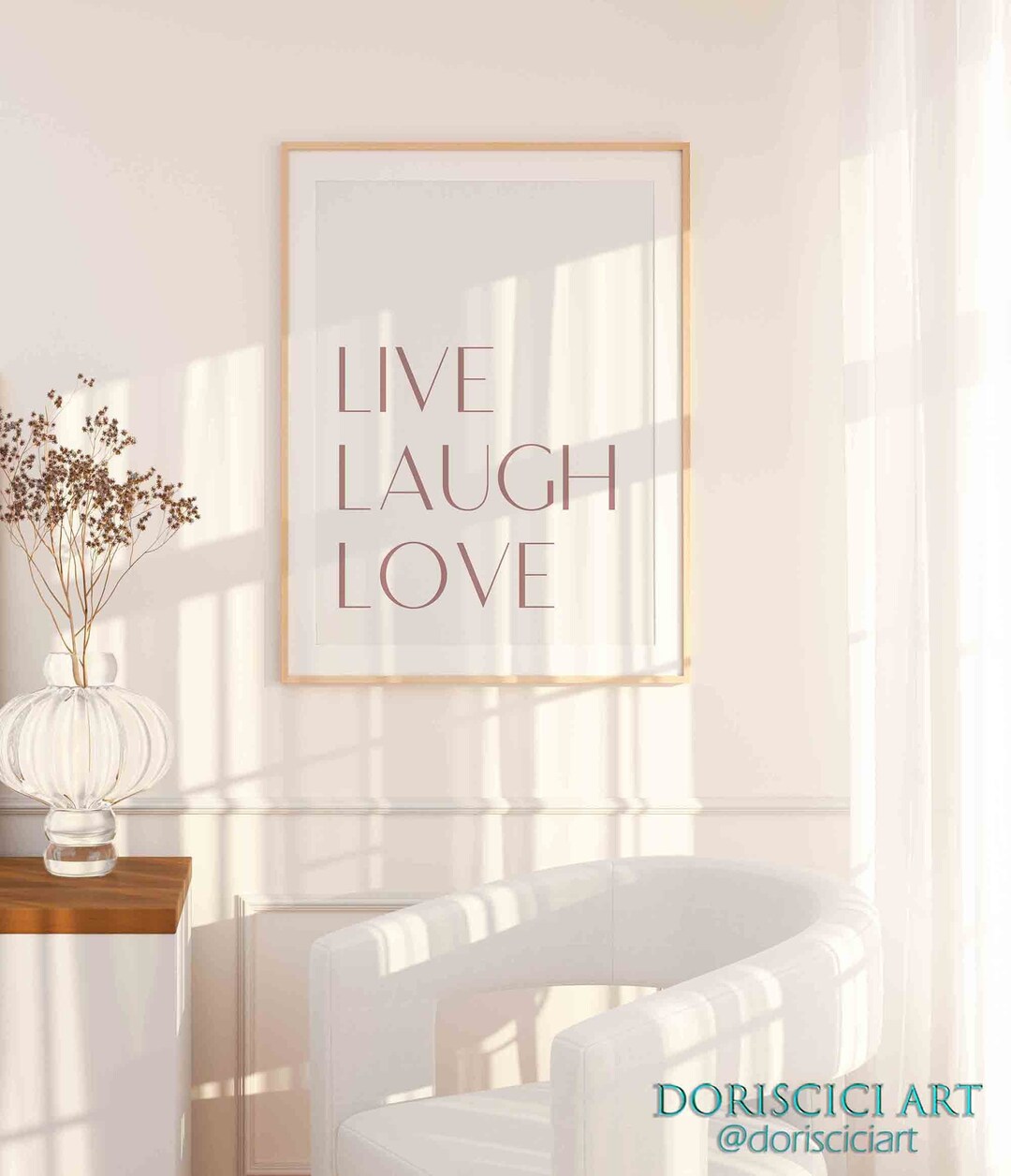 Live Laugh Love Printable Wall Art, Inspirational Quote Poster ...