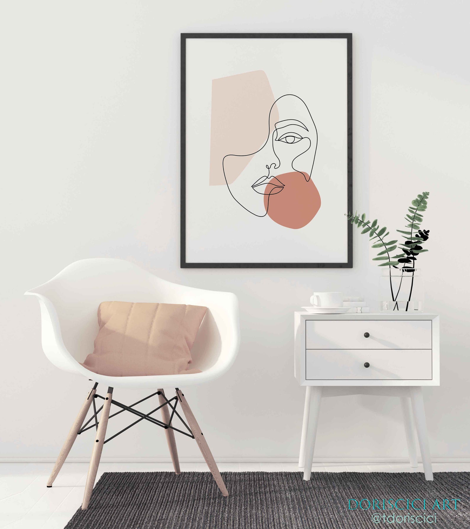 City Lady©beinan Tang Abstract Woman Face Line Artfemale Etsy