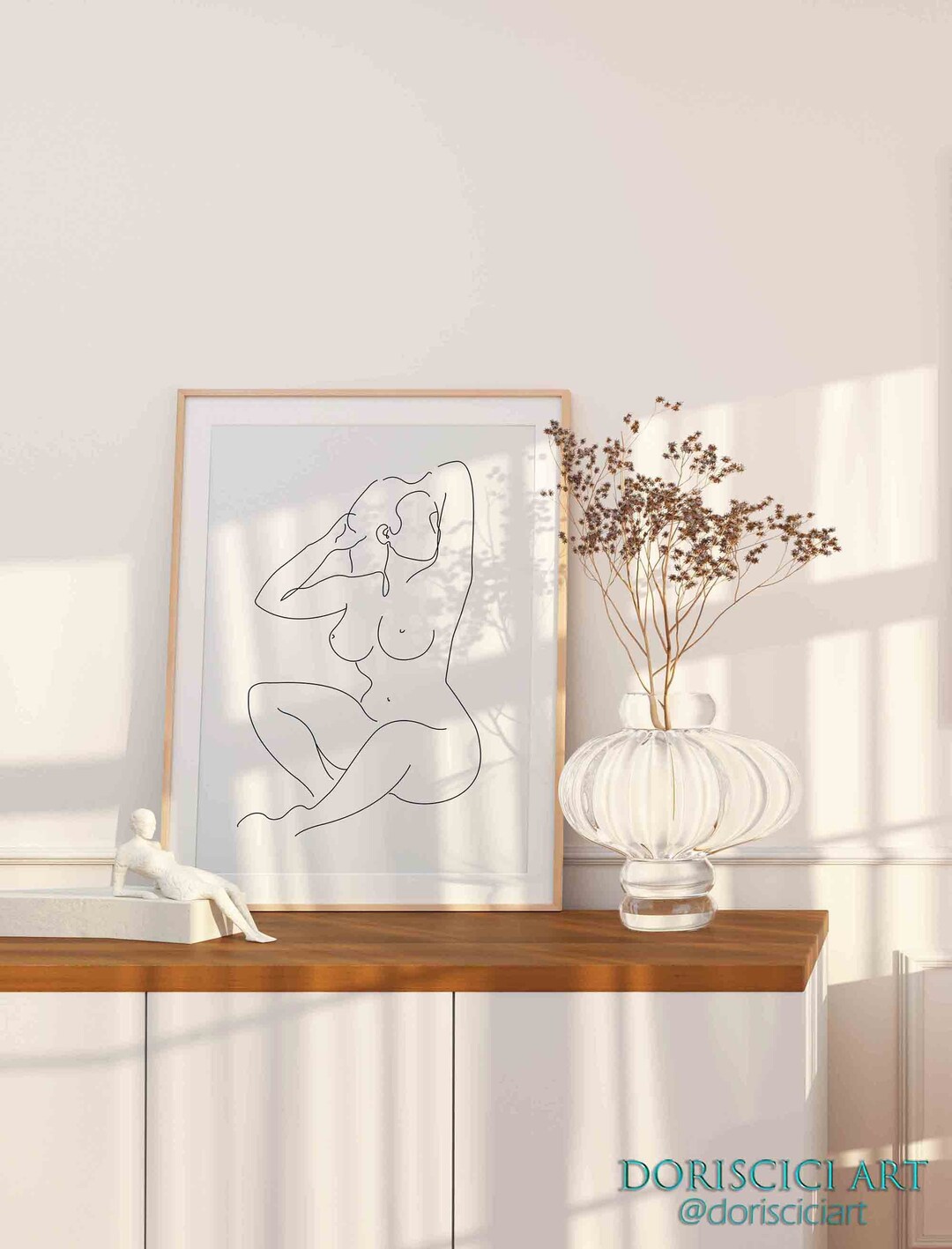 Line Art Woman Printable Wall Art Abstract Woman Body One Line Drawing