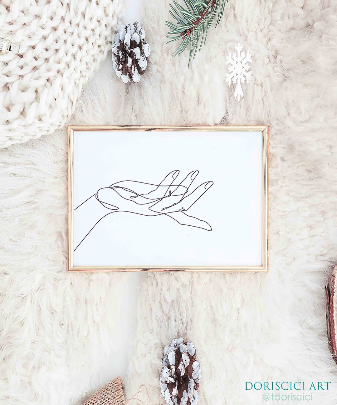 Hand Printable Line Art,black White Hand Print,minimalist Art,minimal ...