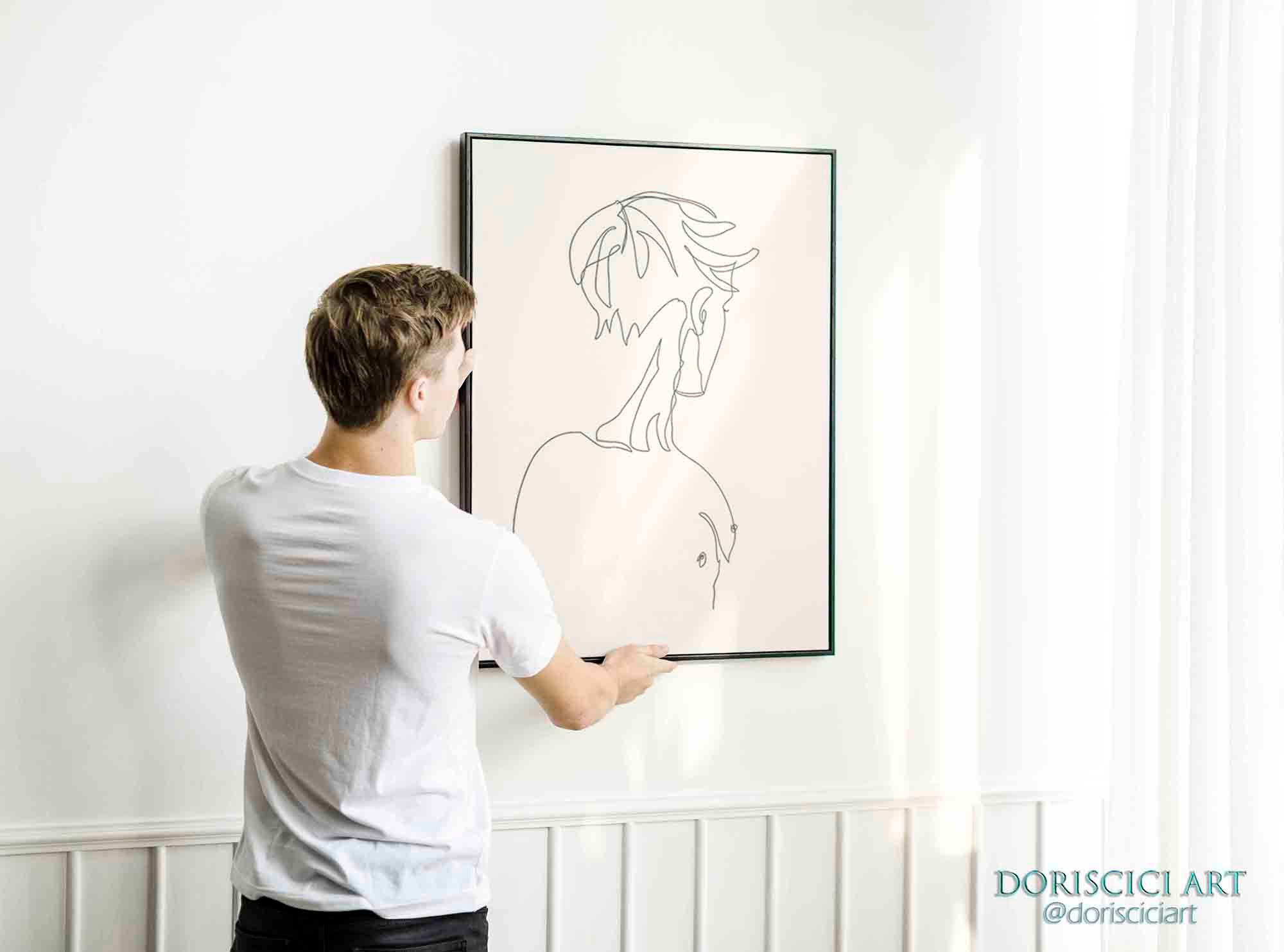 Looking Back Boy©beinantang/dorisciciart.abstract Man Line - Etsy