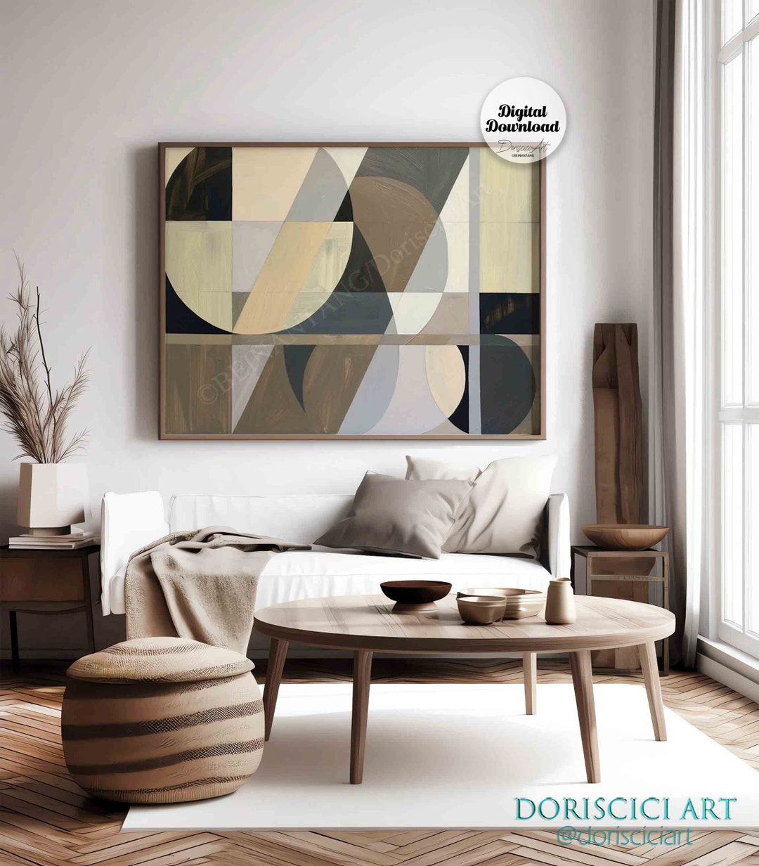 Abstract Neutral Mid Century Modern Art Print,geometric Wall Art ...