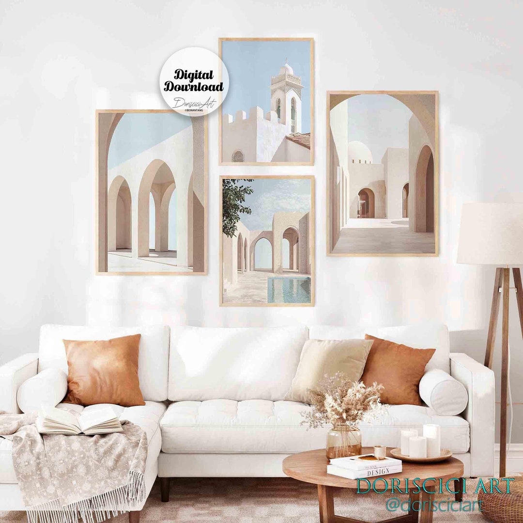 Neutral Arabic Printable Wall Art Set of 4,islamic Architecture Home ...
