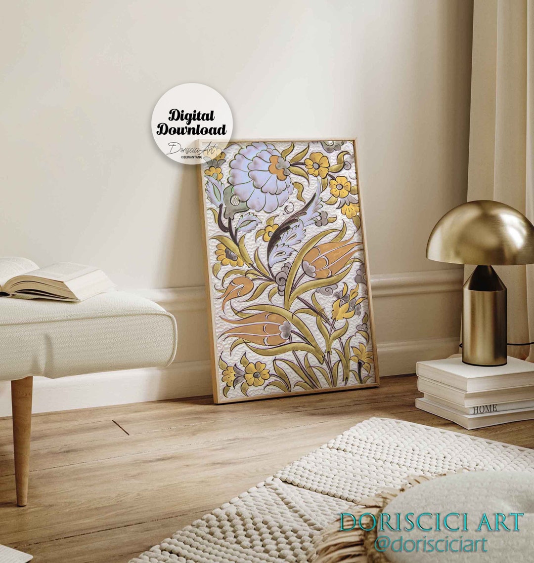 Neutral Islamic Tile Pattern Printable Wall Art,boho Moroccan Home ...