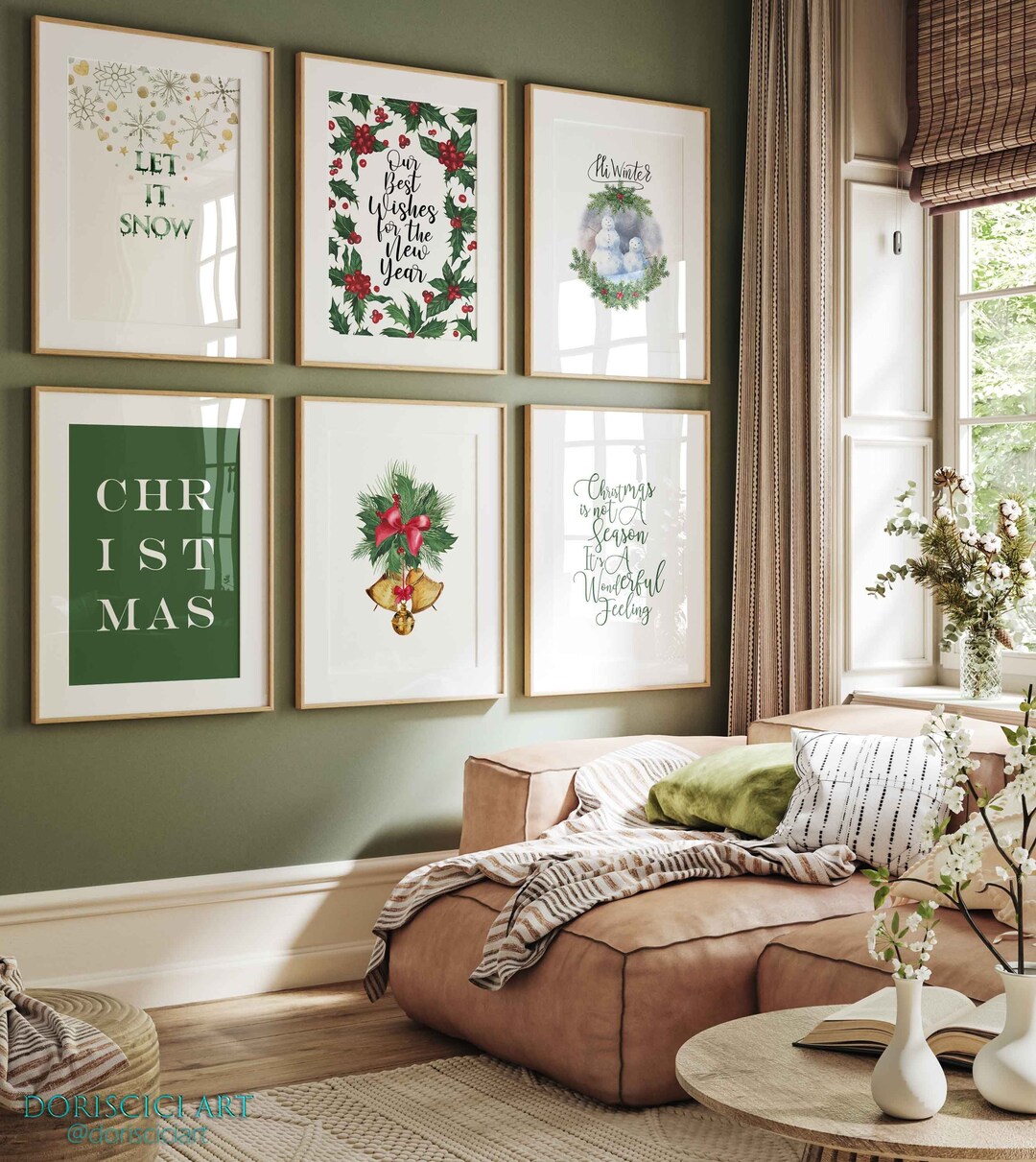 Christmas Gallery Wall Art, Set of 6 Prints,printable Christmas Art ...