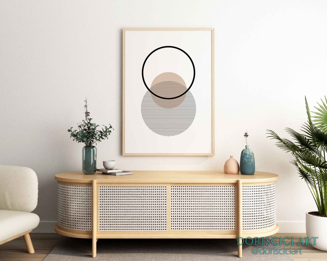 Mid Century Modern Kunstdruck,abstrakte geometrische Wandkunst,Geometrische Mid Century Kunst ...