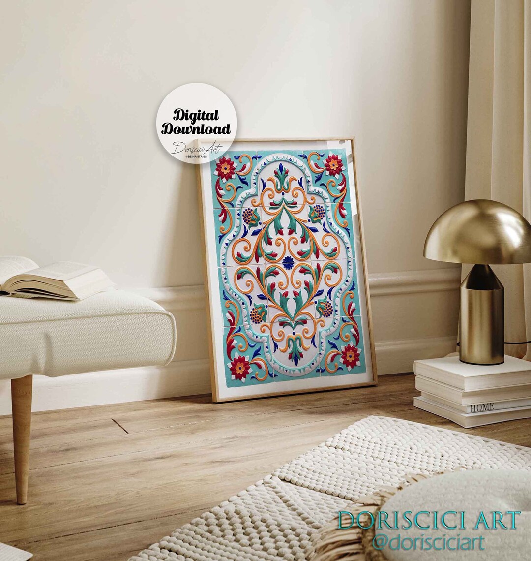 Baroque Tile Pattern Printable Wall Art,renaissance Decoration ...