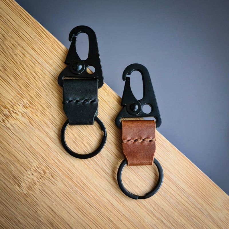 Leather Keychain - Etsy