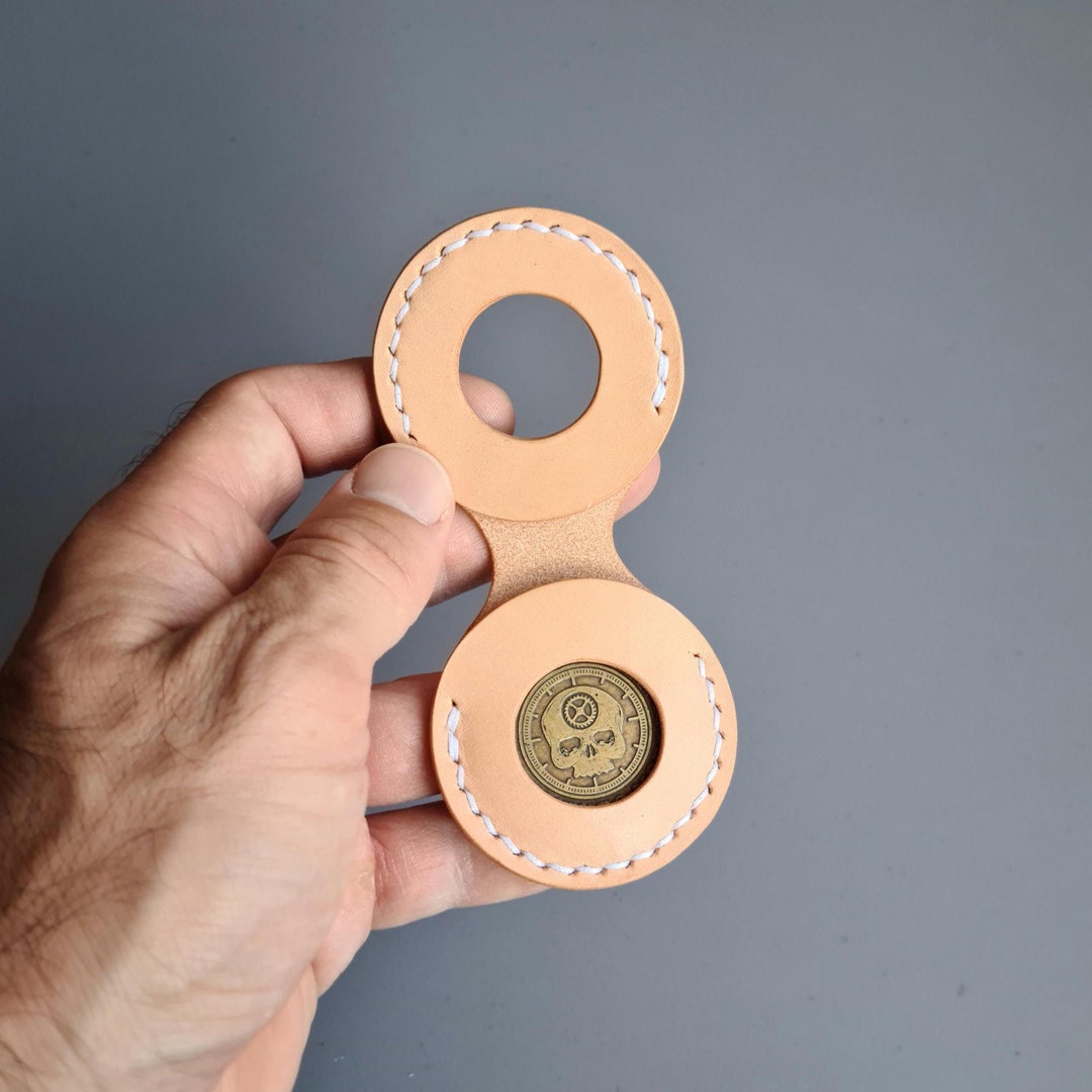 Leather Edc Coin Holder With Center Cut-outs, Leather Pouch for Two ...