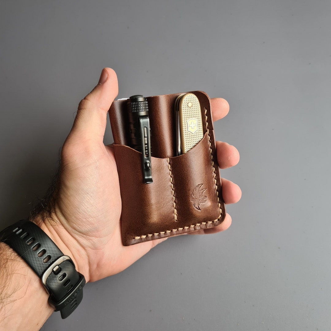 Leather Edc Pocket Organizer,handmade Leather Edc Wallet,edc Caddy ...