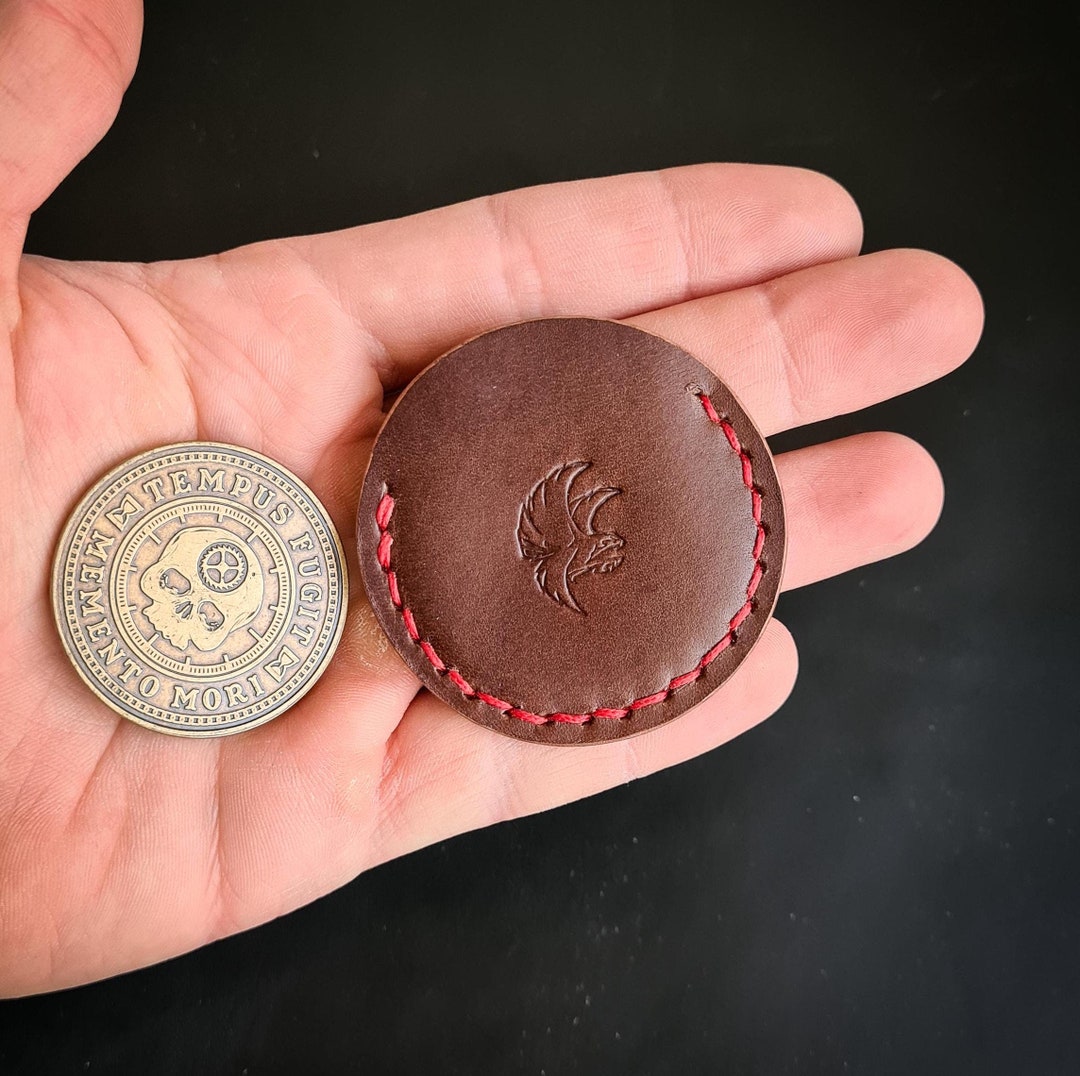 Edc Coin Pouch,challenge Coin Leather Slip,edc Coin Leather,edc Leather ...