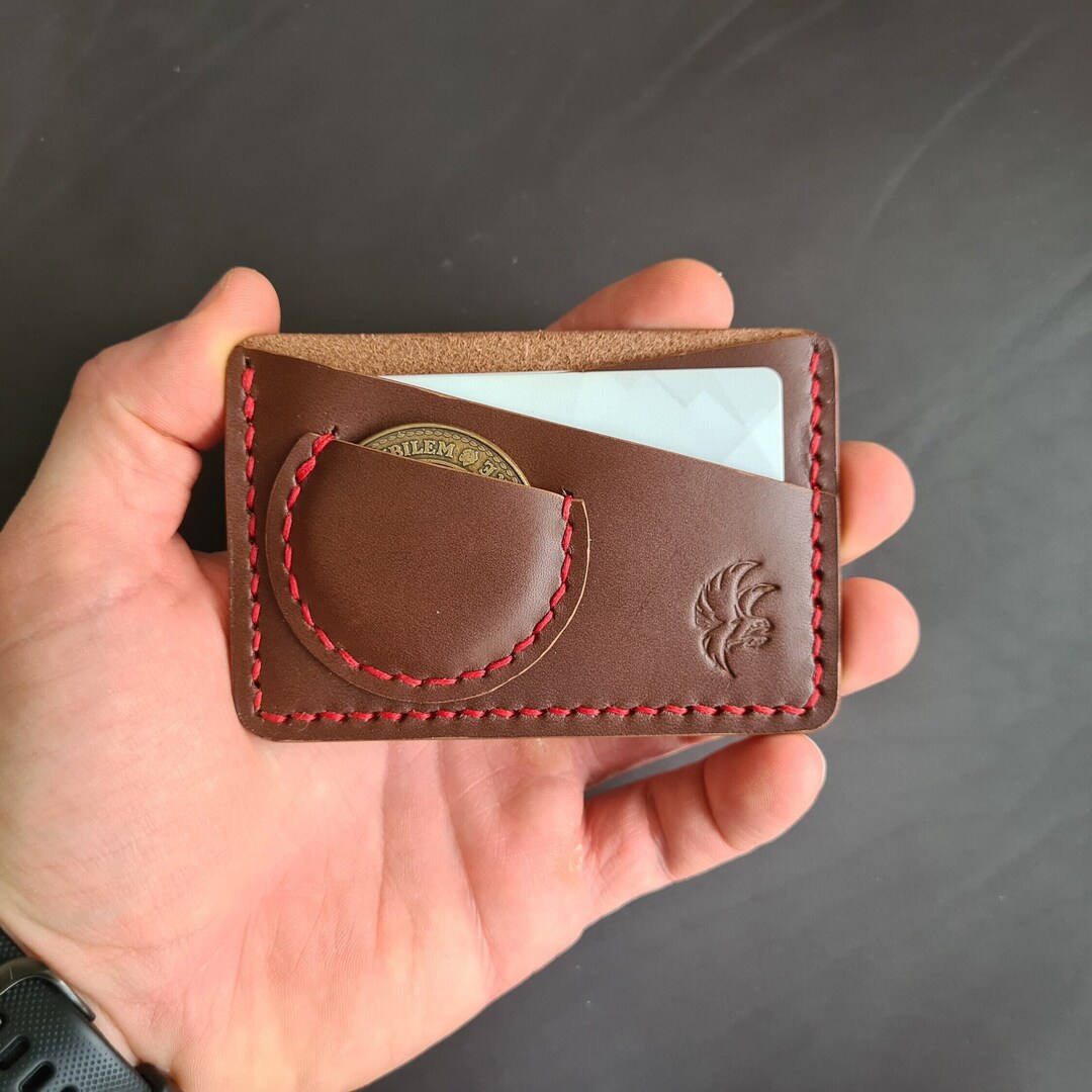 Edc Leather Wallet With Coin Pocket,leather Wallet With Coin Pouch ...
