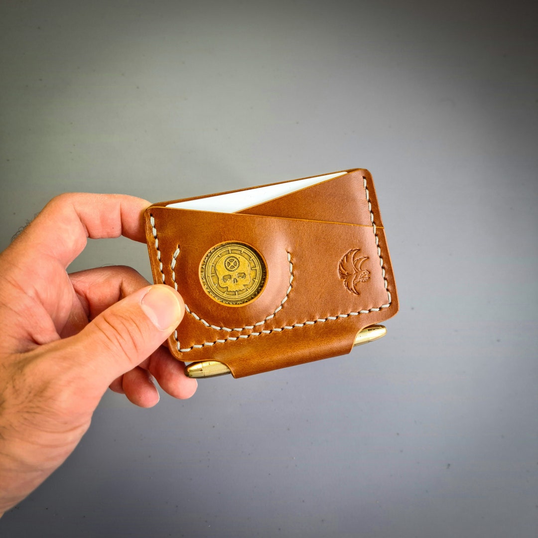 Leather Wallet With Coin Pocket and Slot for Fisher Space Pen ...