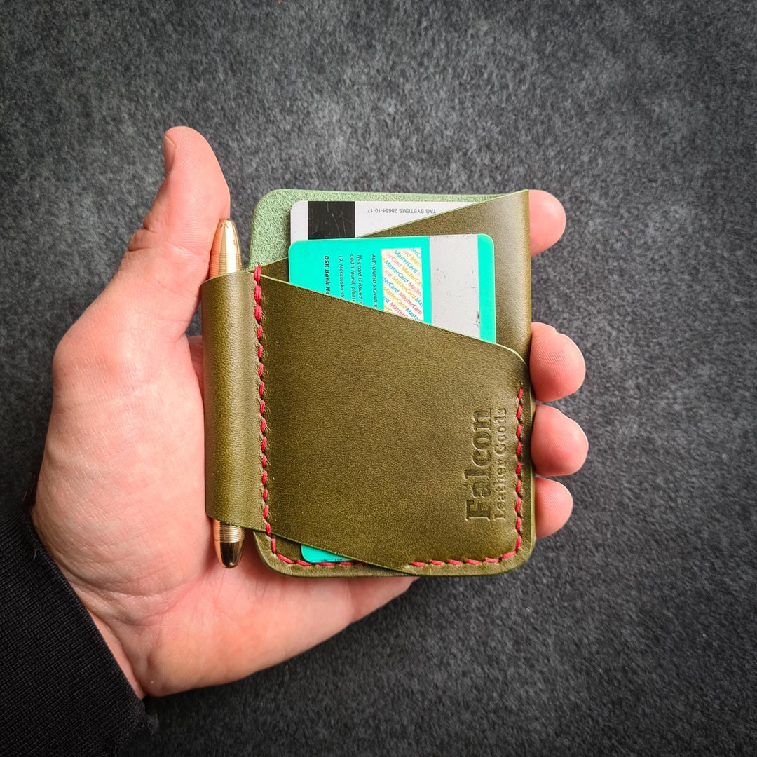 Edc Wallet With Pen Slot for Fisher Space Pen Bullet,front Pocket ...