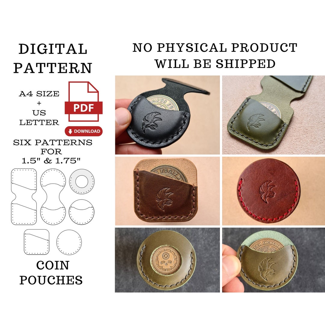 Challenge Coin Pouch Digital Pattern,edc Coin Slip PDF Template,digital ...