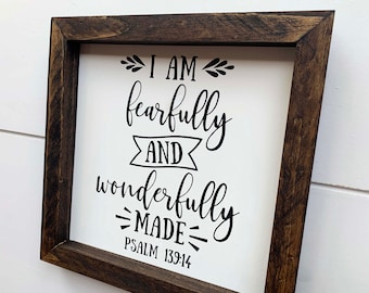 Psalm 139:13 I Am Fearfully and Wonderfully Made Bible Verse Wall Art ...