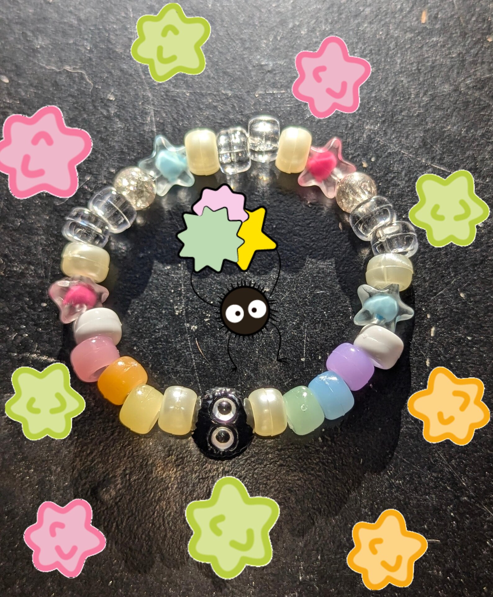 Soot Sprite Inspired Bracelets | Ghibli - Fan Made - Uv Beads - Color Changing - Spirited Away ...