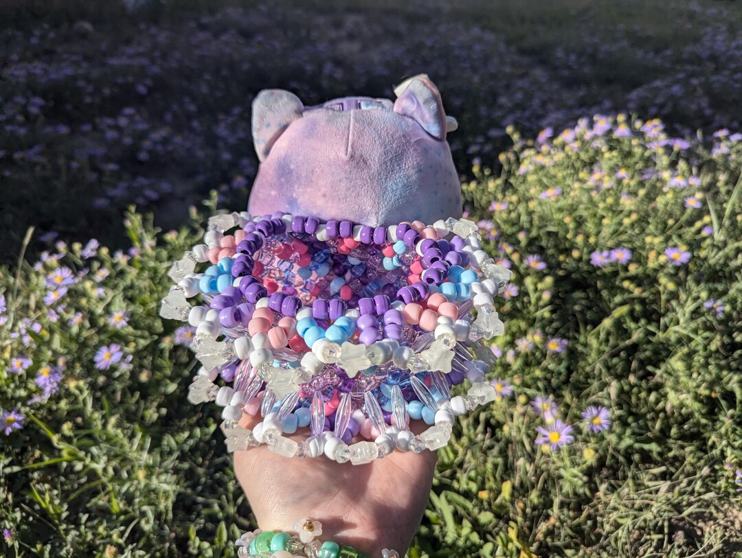 Squishmallows Kandi Cuff Dasvidaniya Purple Galaxy Cat Plush Beaded ...