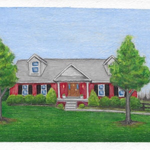 Handmade My Home Colored Pencil Drawn Drawing Memory Gift - Etsy