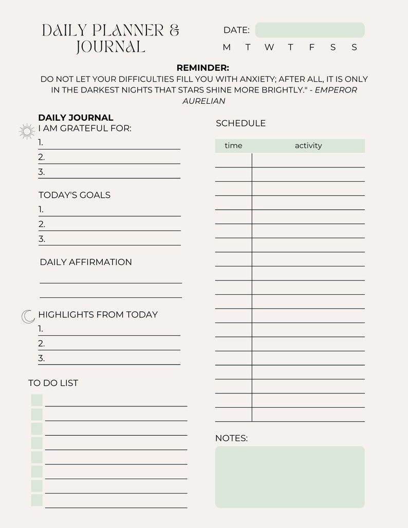 DAILY PLANNER & JOURNAL - Digital Planner | Inspired by the Daily 5 ...