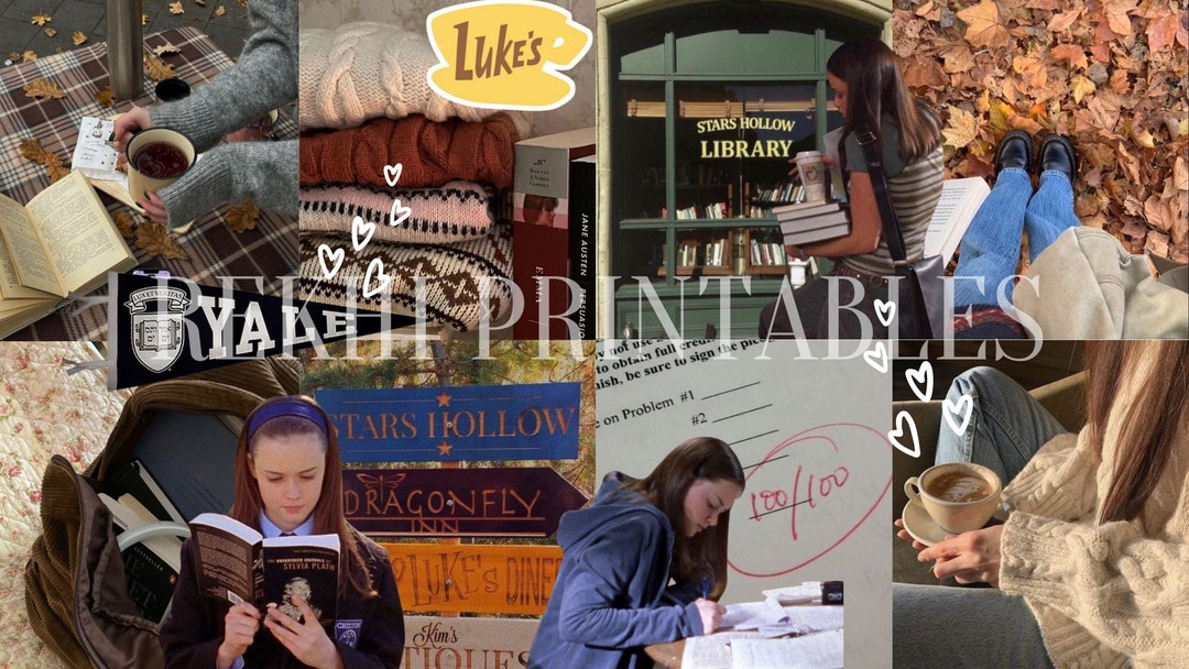Fall Vision Board Desktop Wallpaper - Gilmore Girls Aesthetic - Etsy
